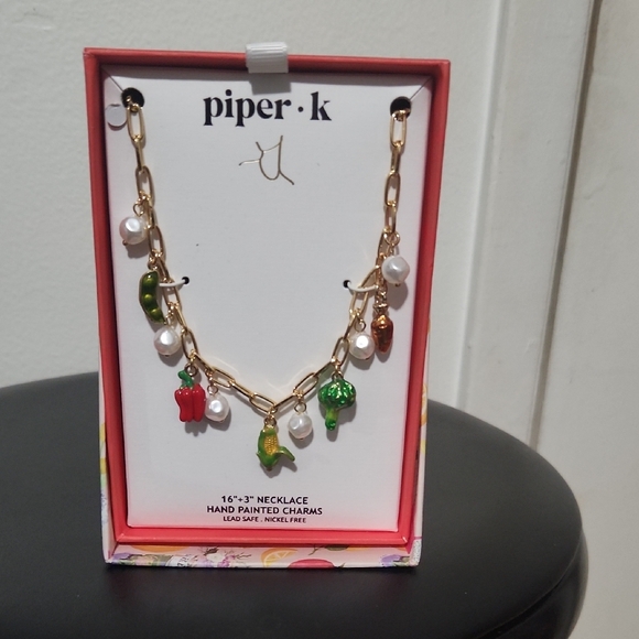 Piper | Jewelry | Piper Gold And Green Charm Necklace | Poshmark